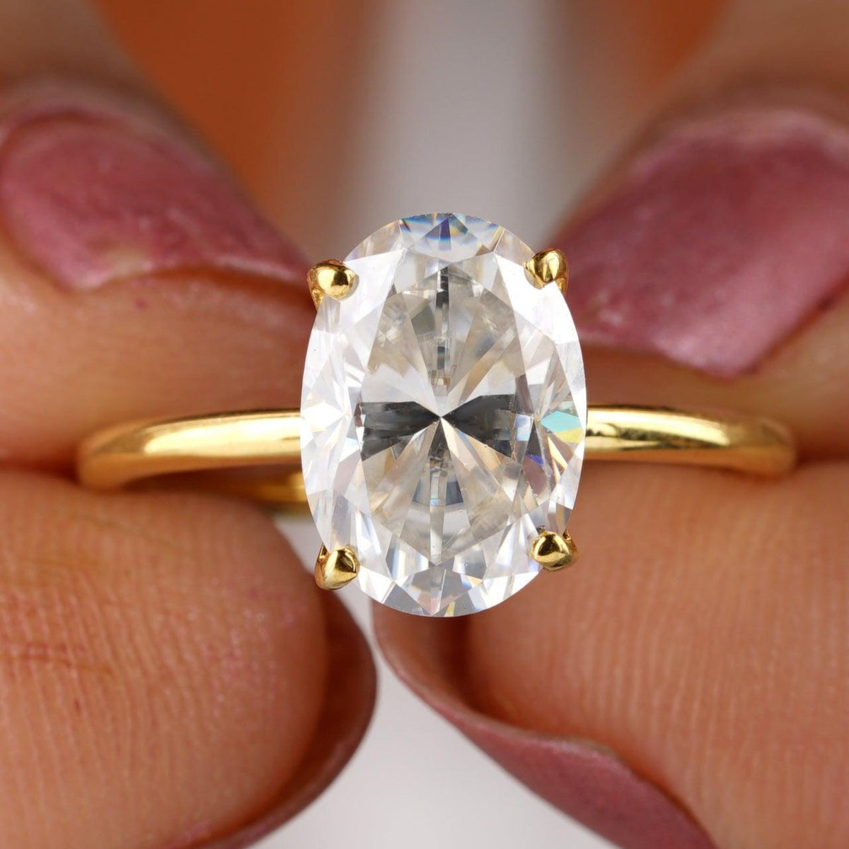 Classic Oval Cut Moissanite Solitaire Engagement Ring – Eurekalook