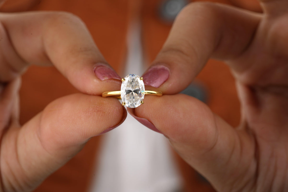 Classic Oval Cut Moissanite Solitaire Engagement Ring – Eurekalook